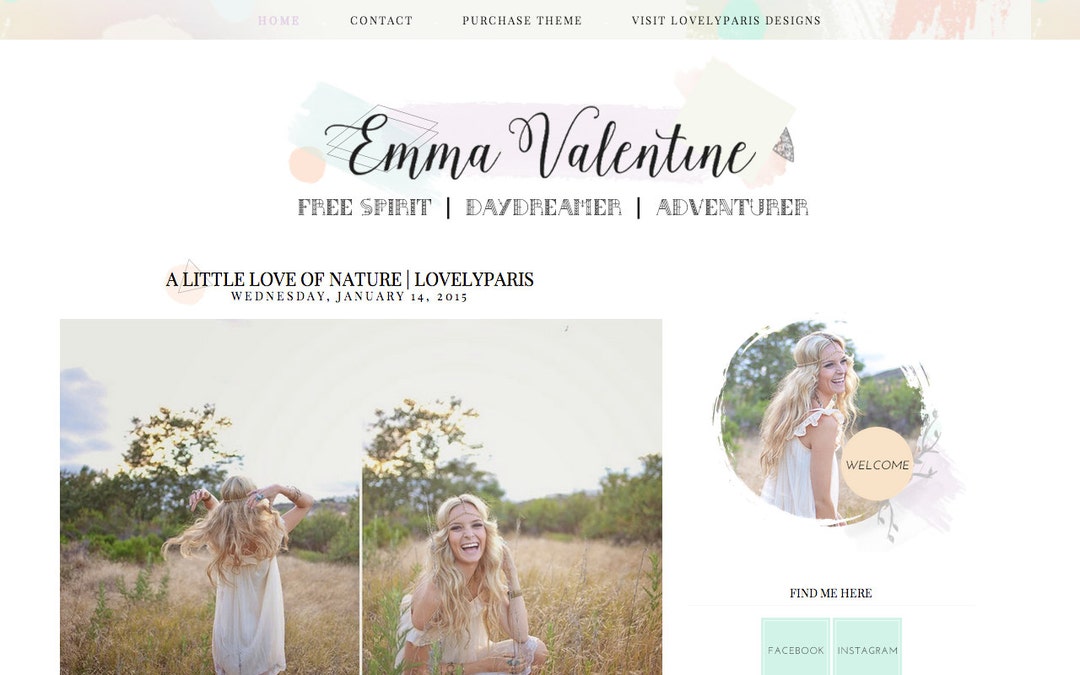 Emma Valentine Blogger Template - Etsy