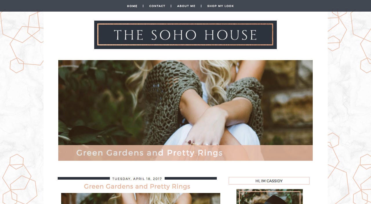 The Soho House Blogger Template - Etsy
