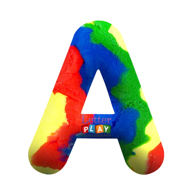 Digital Alphabet Letters With Play Doh, Rainbow Pattern - Etsy