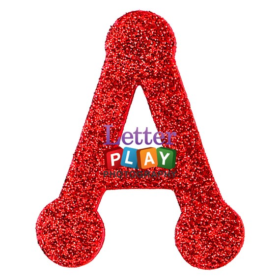 Digital Alphabet Letters A to Z Red Glitter | Etsy