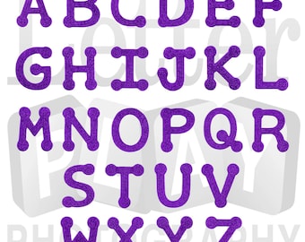 Digital Alphabet Letters A to Z - Green Glitter - Etsy