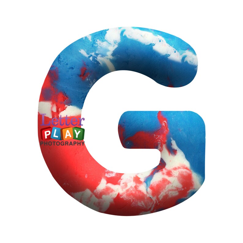 Digital Alphabet Letters with Play Doh Red White and Blue | Etsy