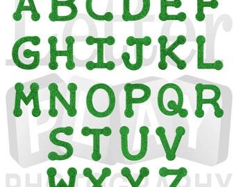 Digital Alphabet Letters A to Z - Blue Glitter - Etsy