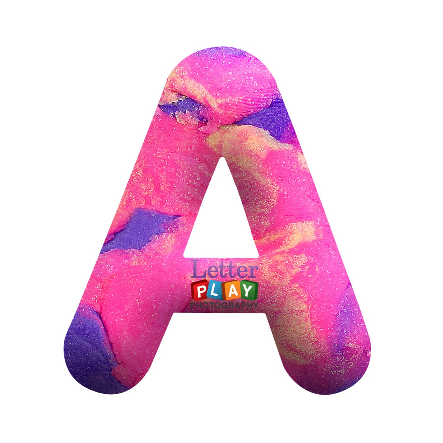 Digital Alphabet Letters With Play Doh, Pink Purple Gold Pattern - Etsy