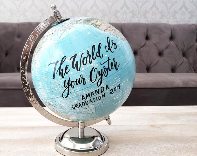 Graduation Globe Gift for Boy, Class of 2023, Blue Globe, the World is ...