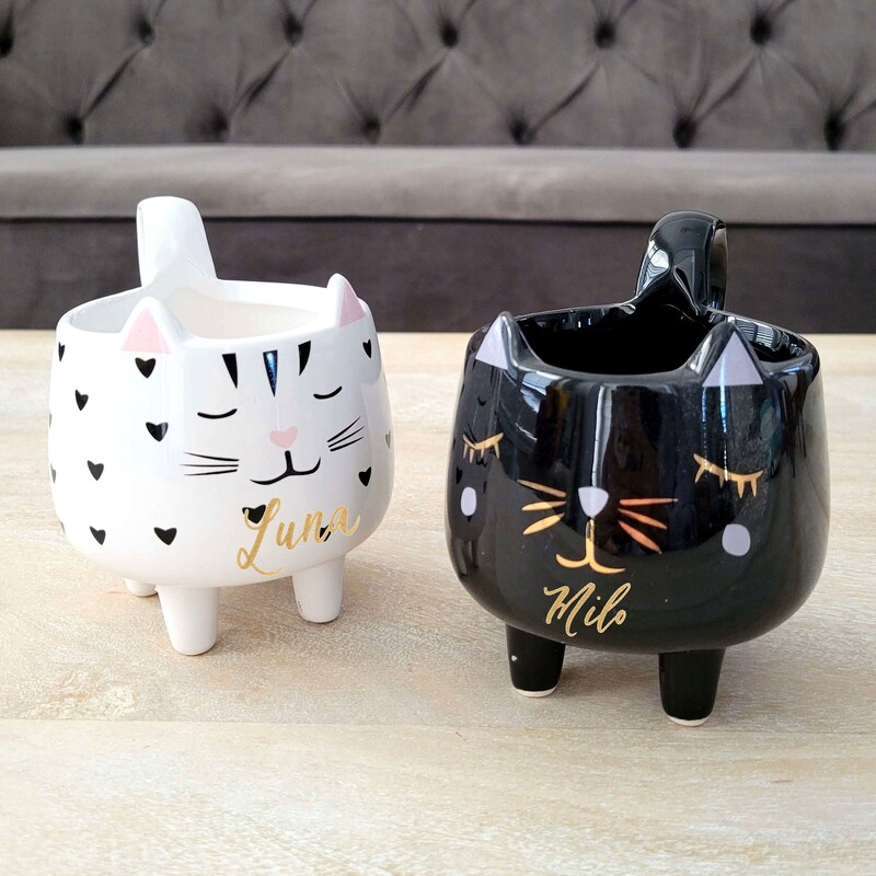 Cat Flower Pot - Etsy