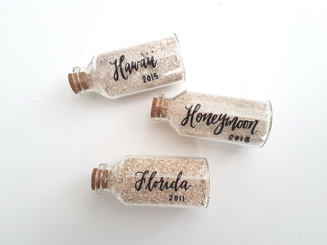 Honeymoon Sand Bottle Jar Keepsake, Honeymoon Gifts, Travel Gift, Sand ...