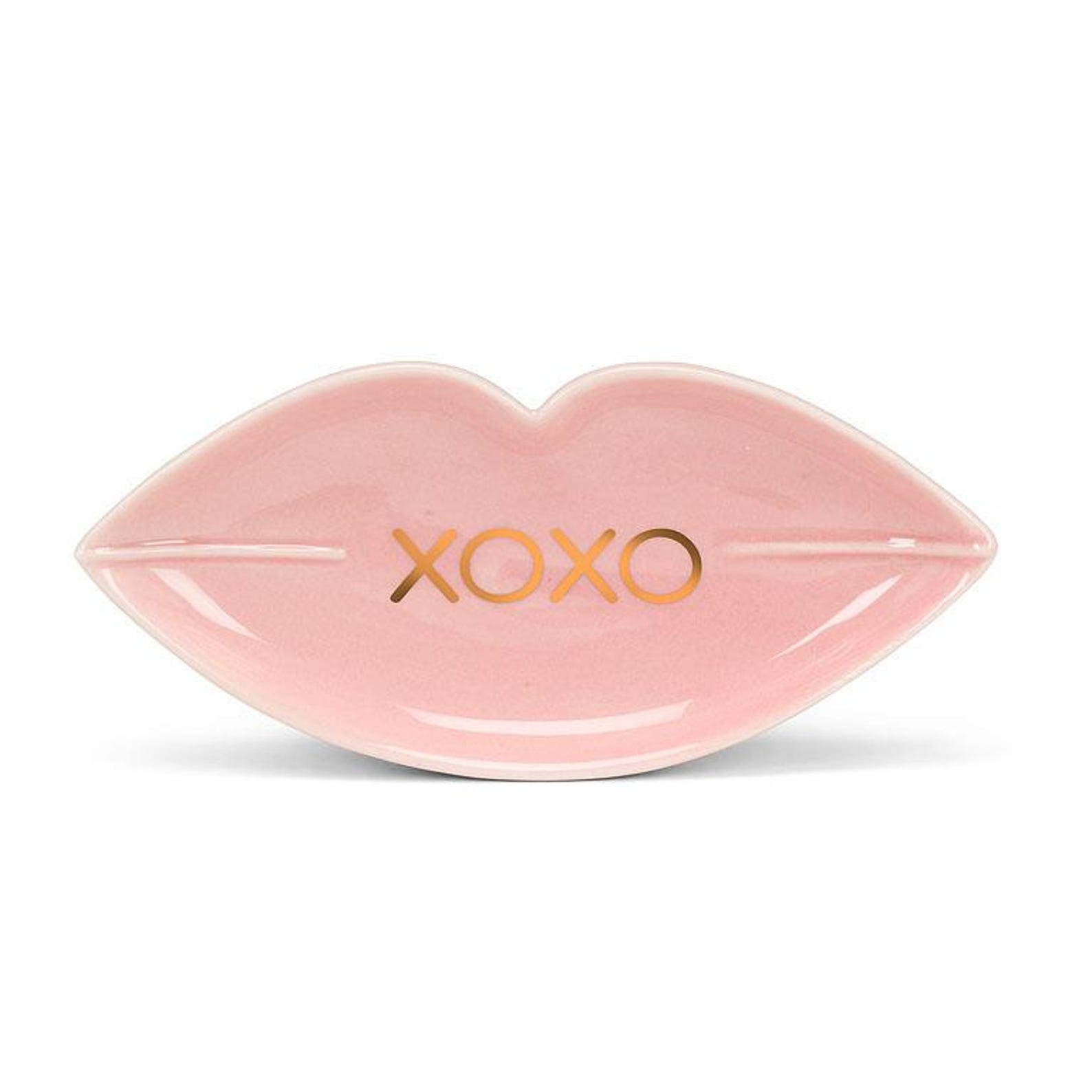 Pink Lips Ring Dish, Kiss Lips Jewelry Plate, Ceramic Trinket Tray ...