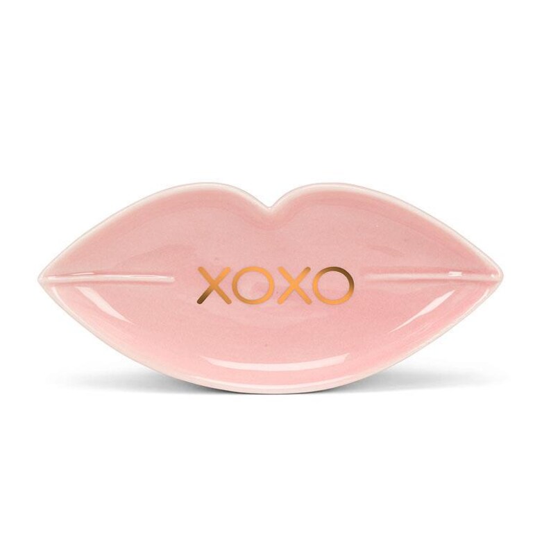 Pink Lips Ring Dish, Kiss Lips Jewelry Plate, Ceramic Trinket Tray ...