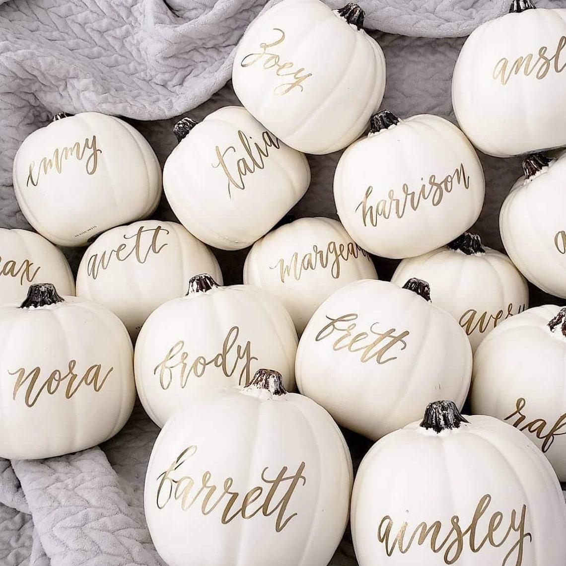 Personalized Pumpkin Decor Custom Calligraphy Pumpkin White - Etsy