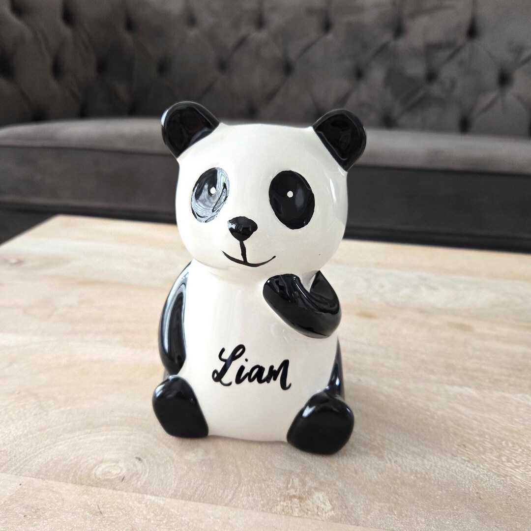 Personalized Panda Piggy Bank, Ceramic Panda Bear, Birthday Gift for ...