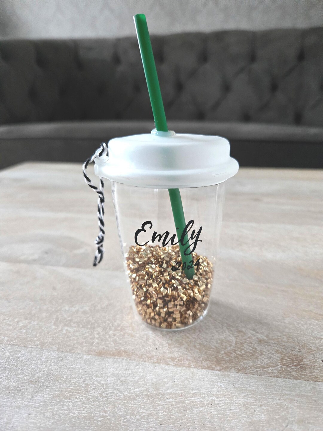 Personalized Iced Coffee Ornament, Summer Drink Christmas Ornament Gift ...
