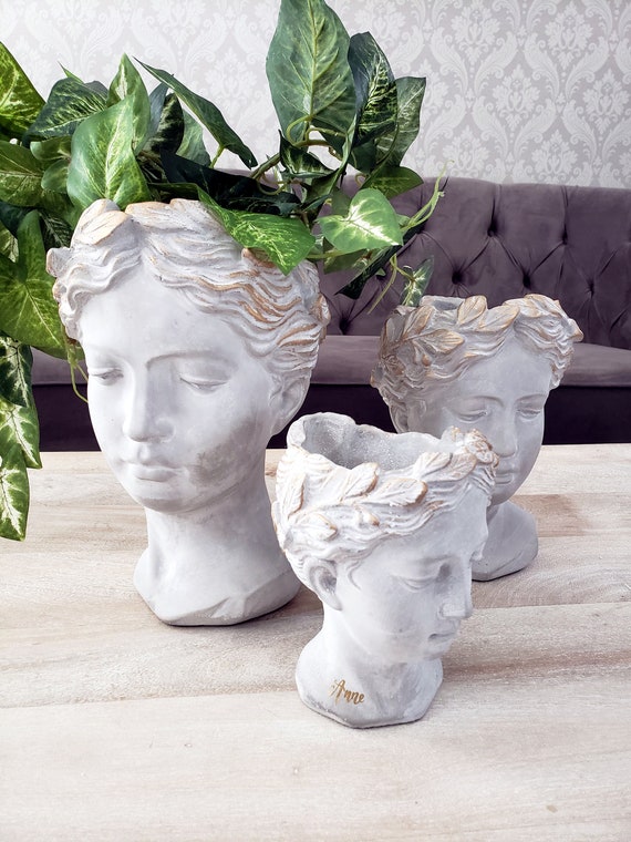Floral & Garden Crafts Mom Gift Greek Goddess Head Planter \u0130ndoor ...