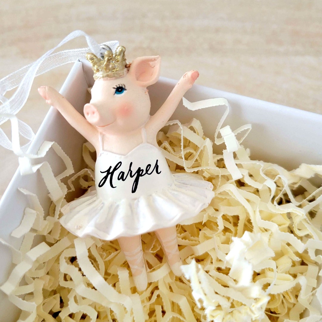 Personalized Ballerina Pig Christmas Ornament, Gift for Dancer, Gift ...