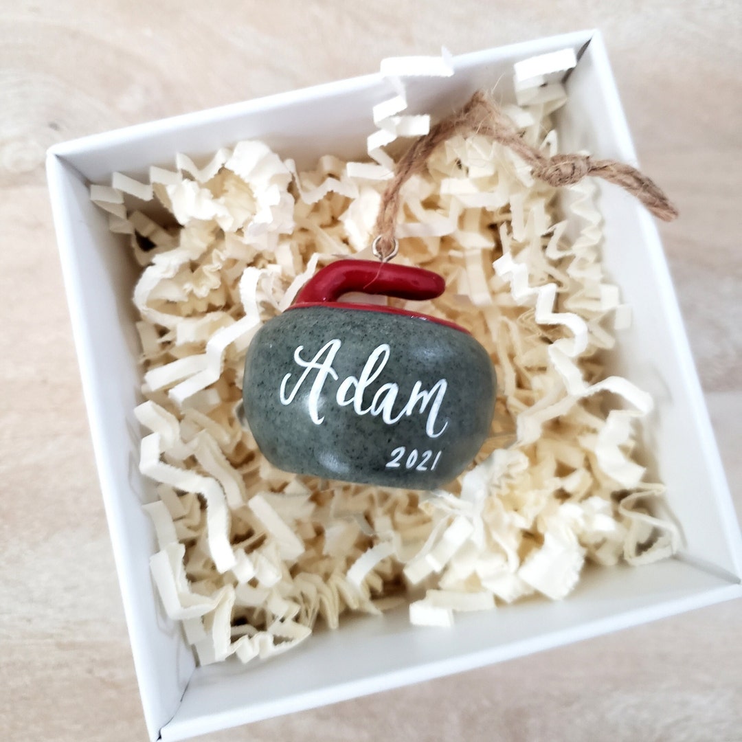 Personalized Curling Rock Ornament Gift, Winter Ice Sport Gift, Gift ...