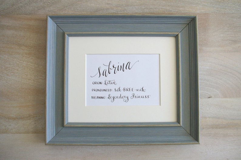 Custom Hand Calligraphy BABY NAME Meaning Art - Nursery Decor 5x7 - Etsy