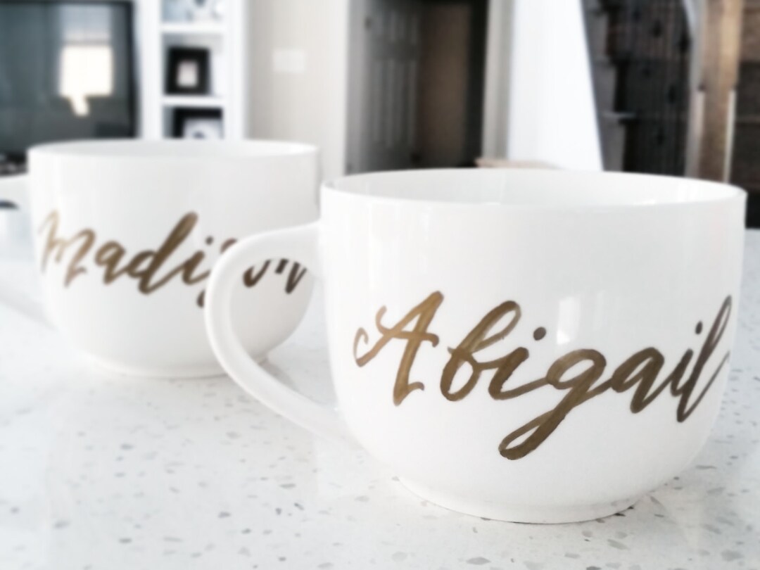 Personalized Hand Lettered CALLIGRAPHY Cappuccino Mug- One (name Only ...