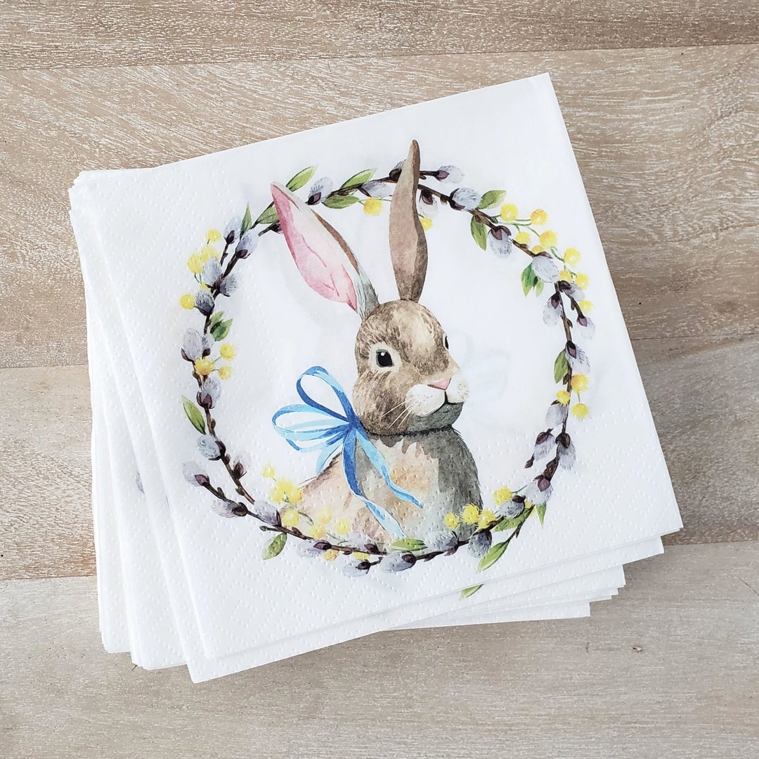 20 Easter Napkins Disposable, Easter Table Decor, Easter Bunny Luncheon ...