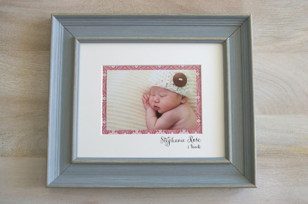 Personalized Baby Name White Mat: 8x10 Matboard for 11x14 Picture Frame ...