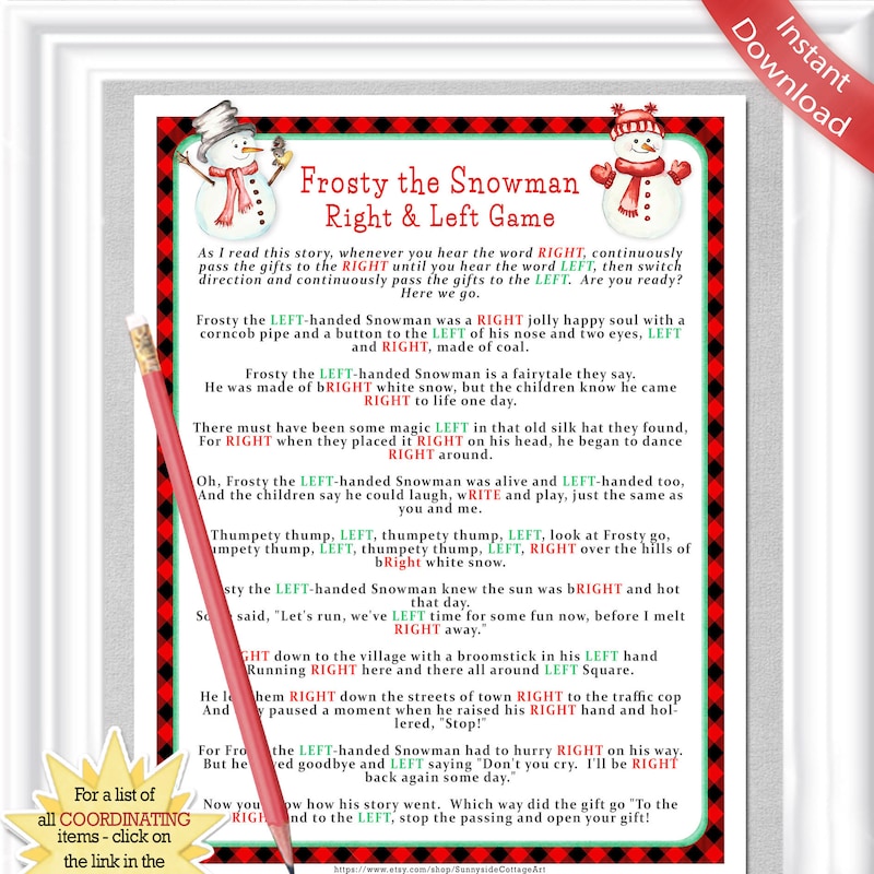 Left Right Baby Shower Game - Etsy