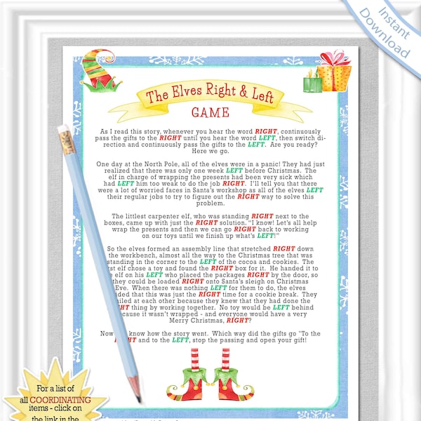 Left Right Story Game Office Party - Etsy