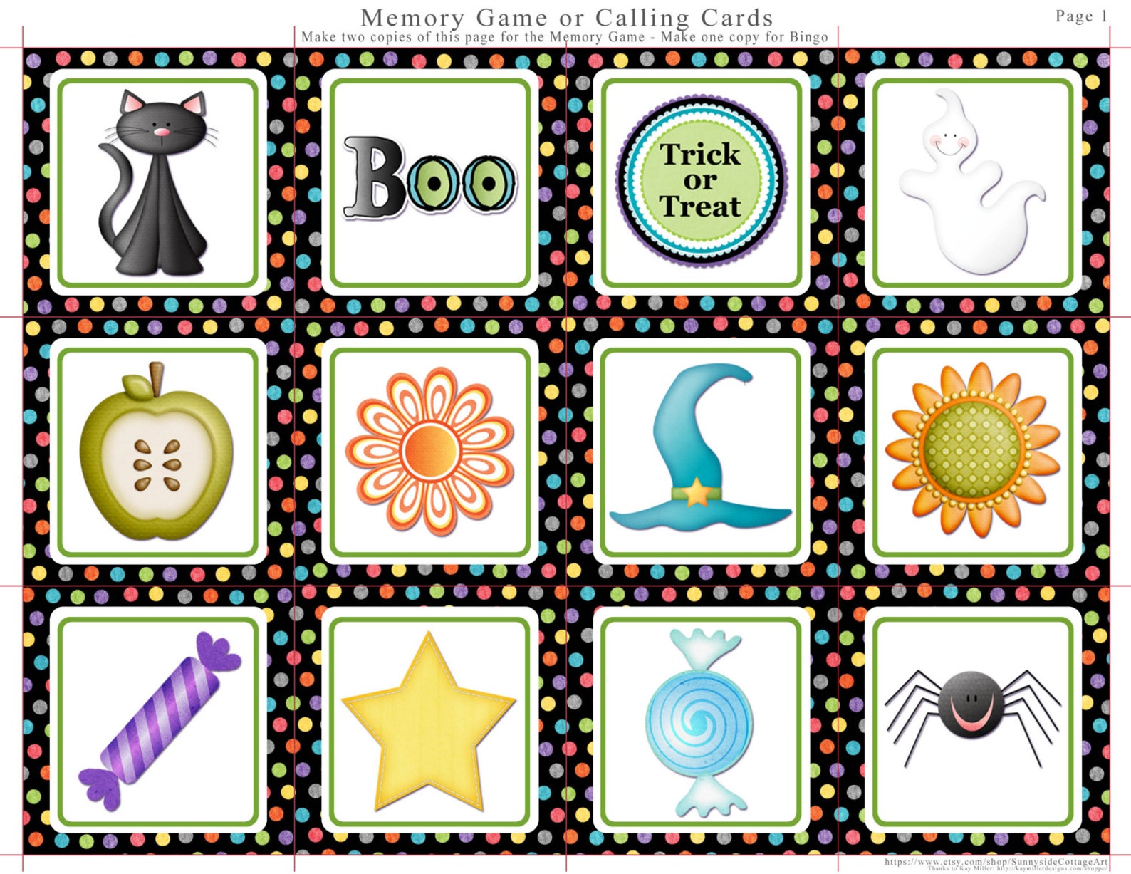 Halloween Bingo plus Memory Game 20 bingo cards Party | Etsy