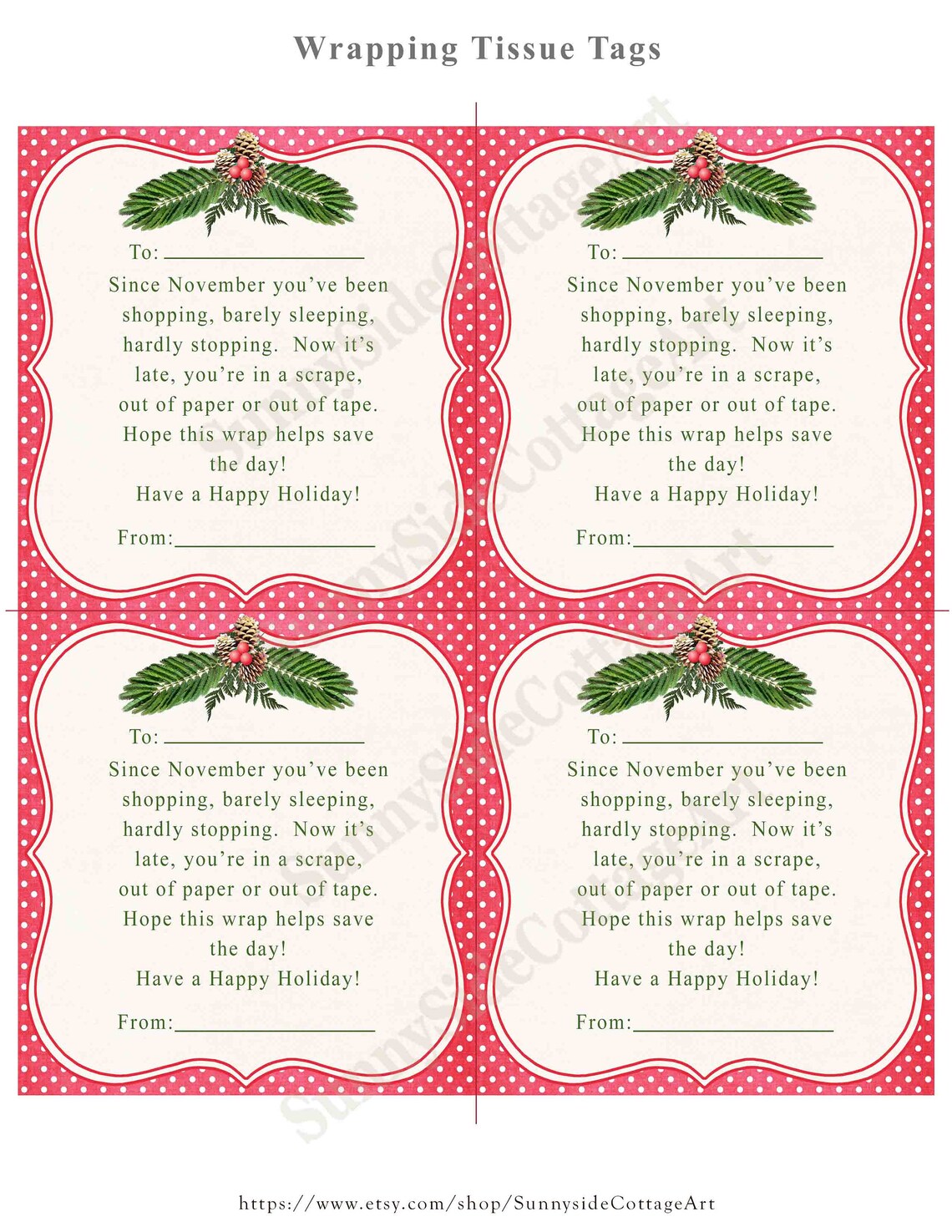 WRAPPING PAPER TAG Printable Christmas Gift for a Teacher - Etsy