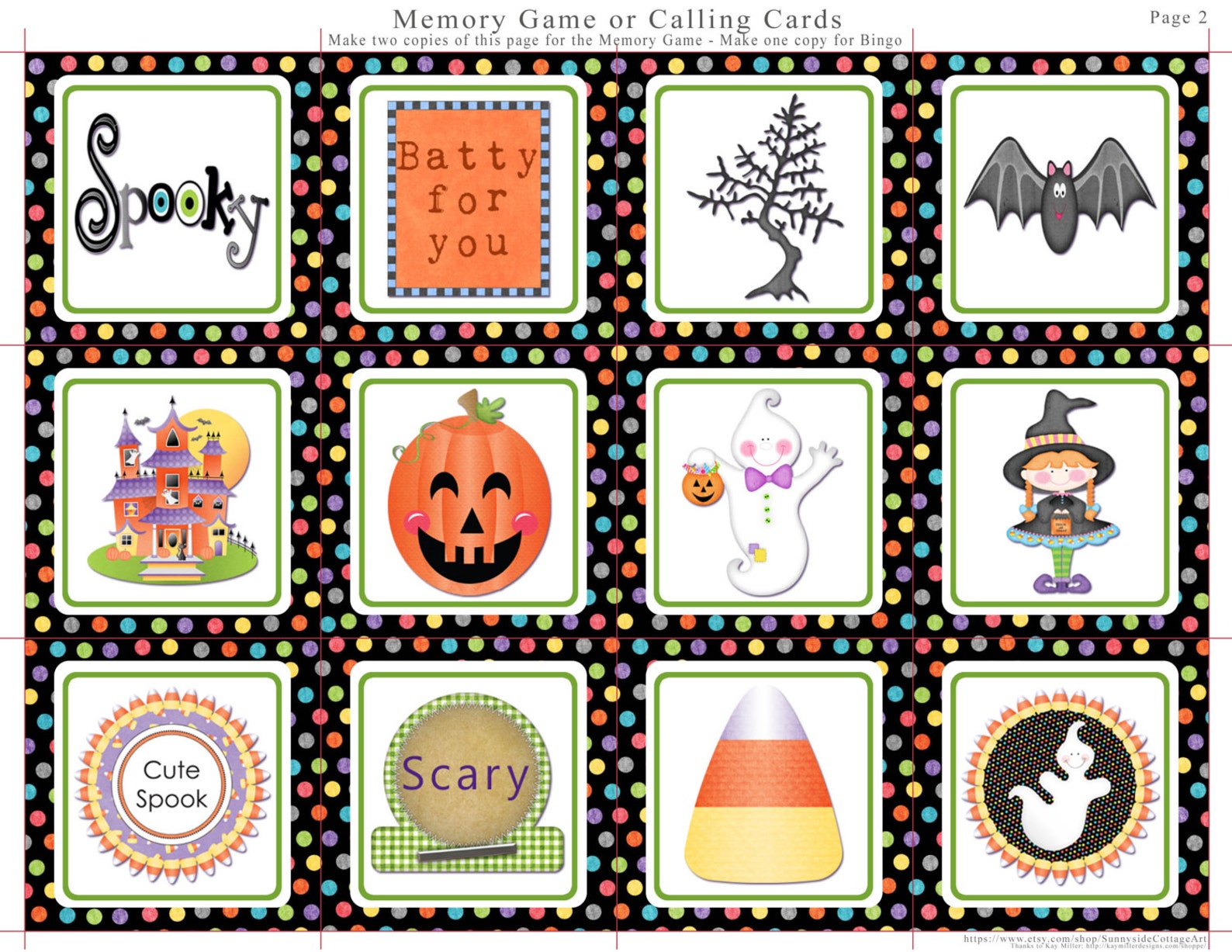 Halloween Bingo plus Memory Game 20 bingo cards Party | Etsy