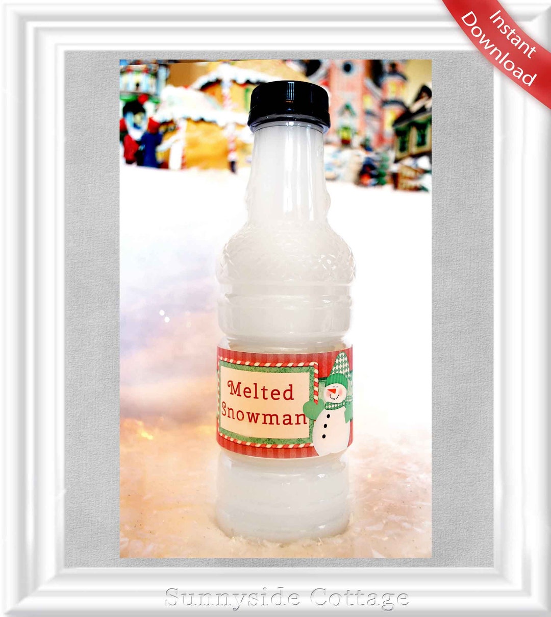 Melted SNOWMAN BOTTLE Wrapper, Christmas Bottle Label, Humerous Gift ...
