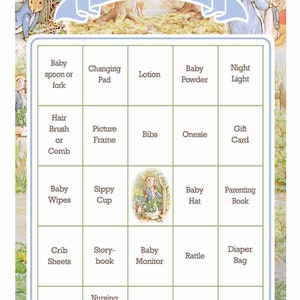 36 Card BABY BINGO Game With a Childhood Favorite - Peter Rabbit, Pre ...