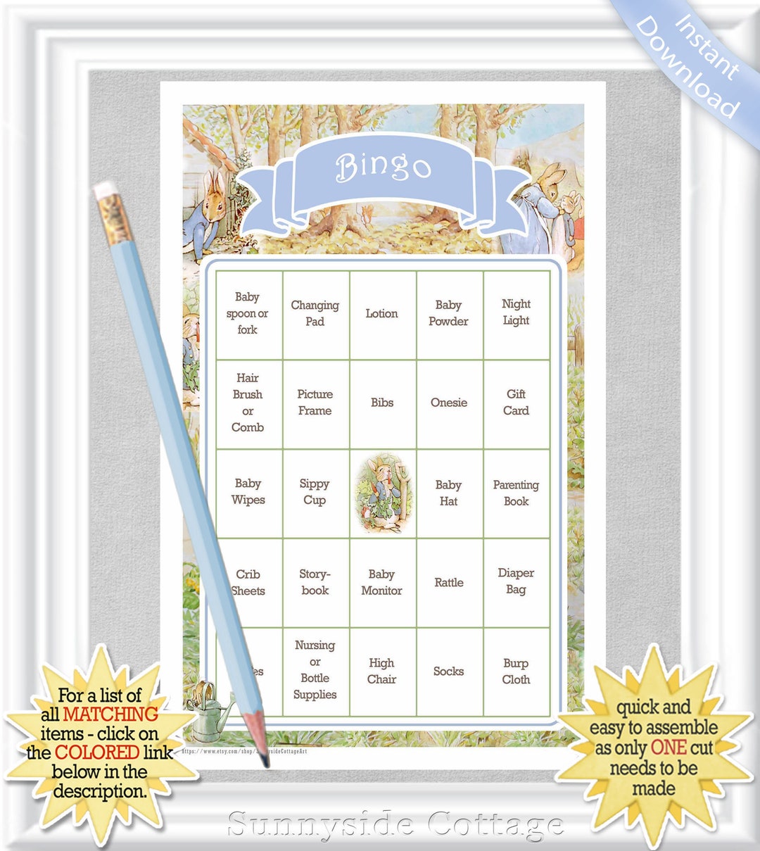 100 Card Baby BINGO Game With a Childhood Favorite - Peter Rabbit, Pre ...