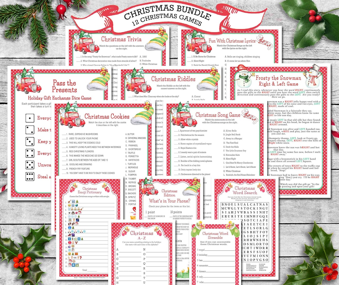 Super CHRISTMAS BUNDLE - 12 GAMES - Emoji, Word Search, Scramble, Left ...