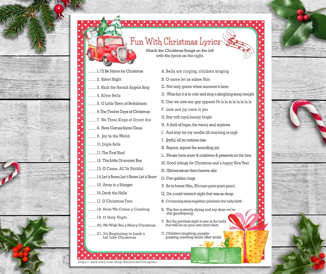 Fun With Christmas Lyrics Game, Christmas Songs Game With Red Dots ...