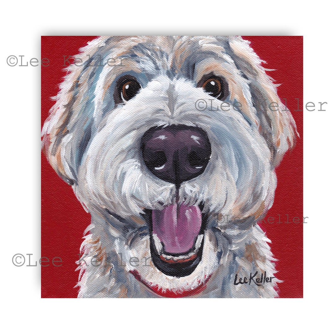 Goldendoodle Art Print, Canvas or Archival Paper Options, Colorful ...