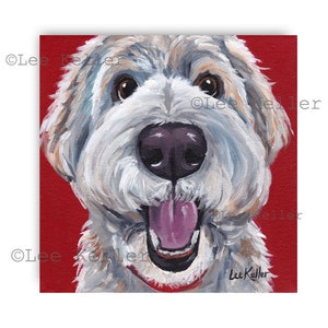 Goldendoodle Art Print, Canvas or Archival Paper Options, Colorful ...