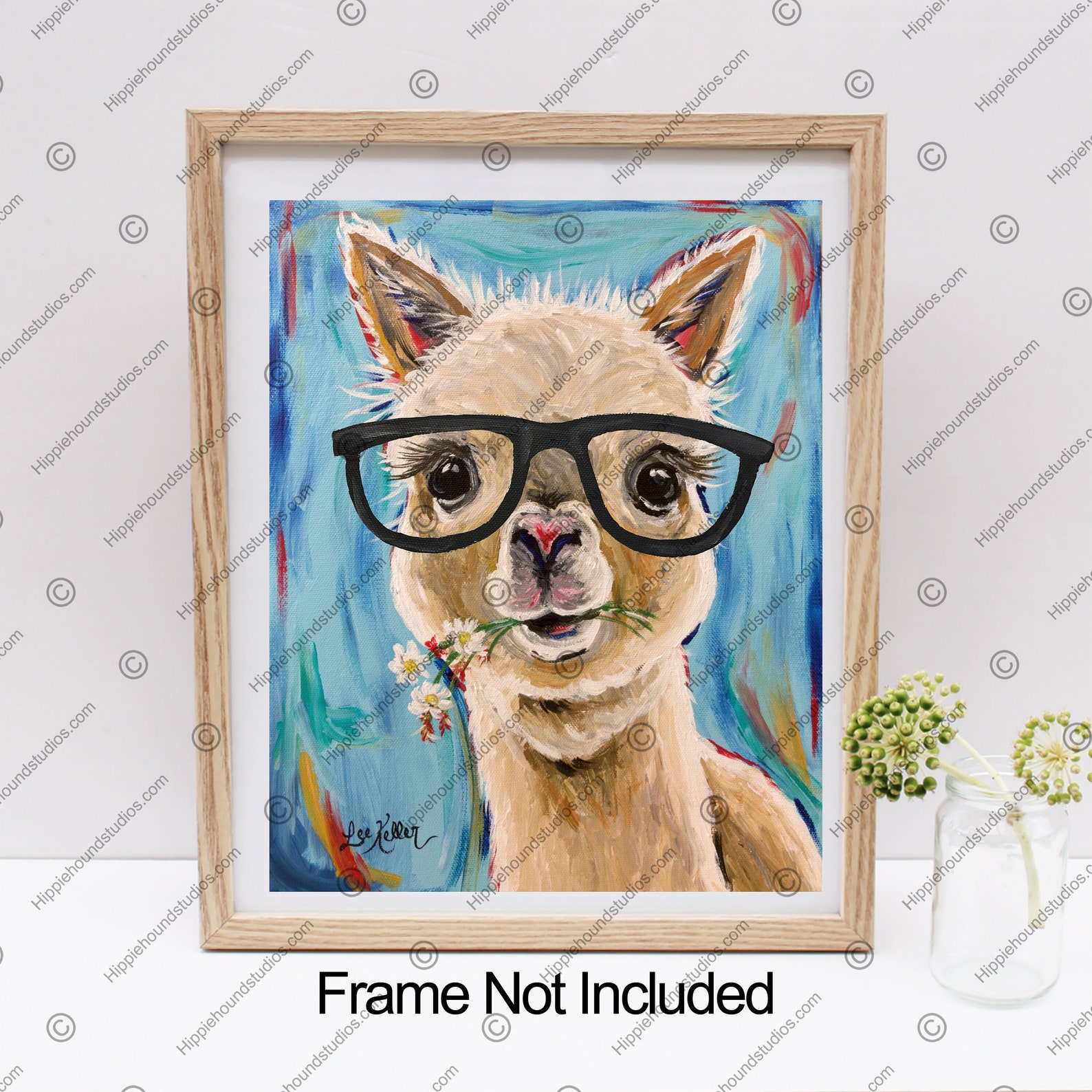 Alpaca With Glasses Art Alpaca Decor. Alpaca Print From - Etsy