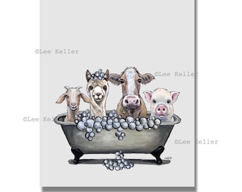 Animal Bathroom Art - Etsy