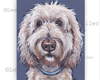 Goldendoodle Art Print Golden Doodle on Canvas or Archival - Etsy