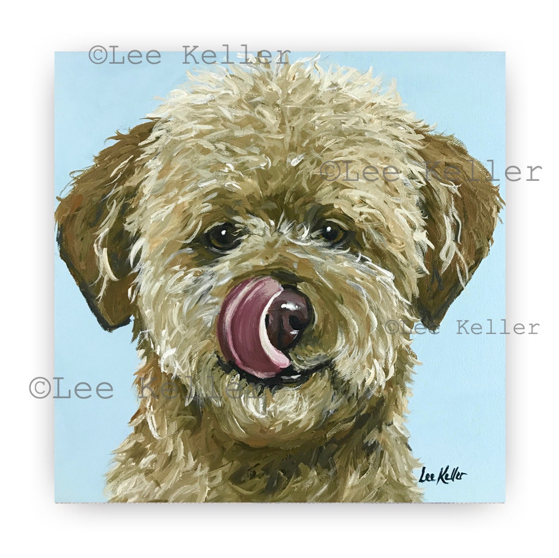 Goldendoodle Art Print Golden Doodle on Canvas or Archival - Etsy