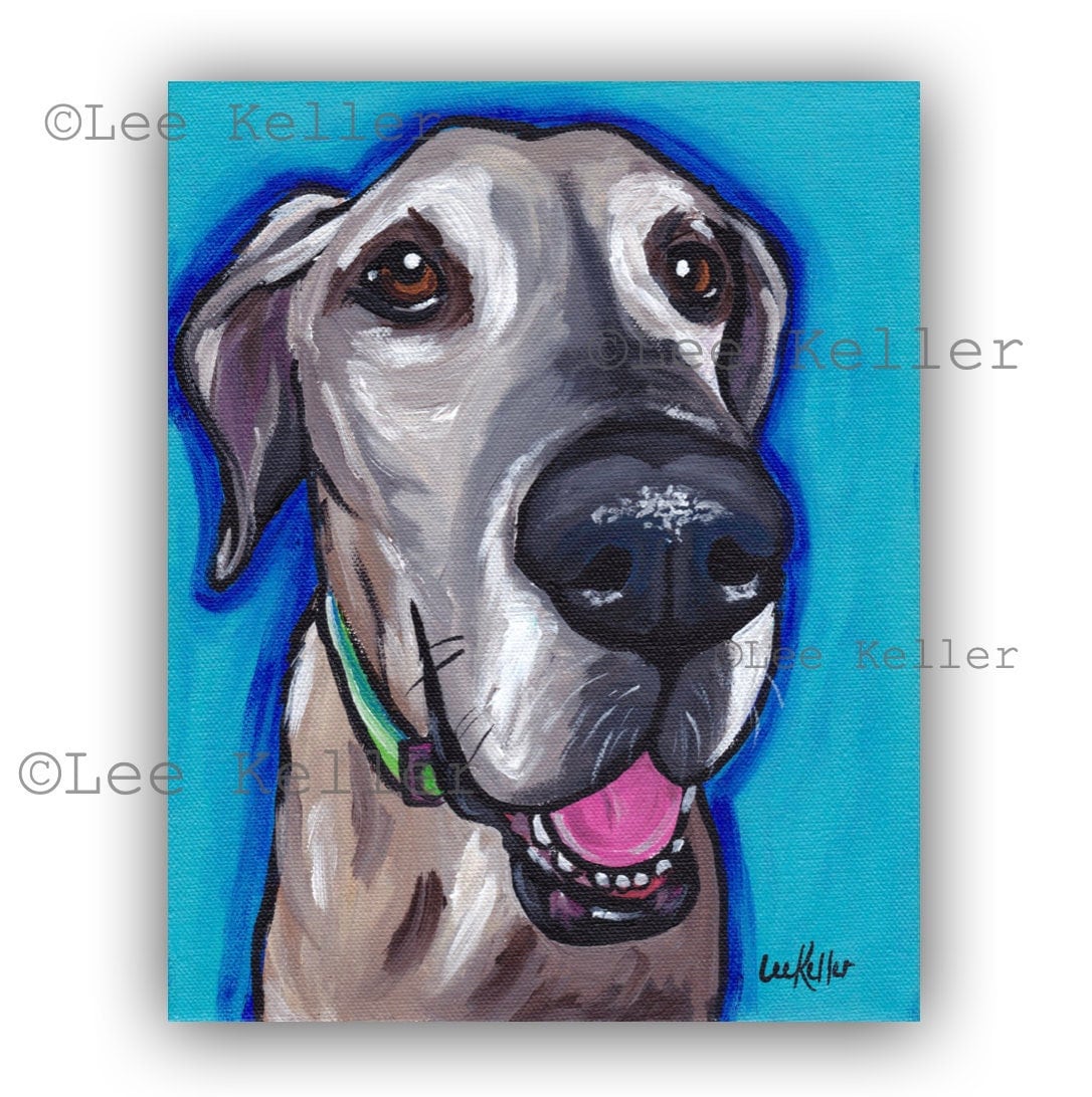 Great Dane Art Print, Great Dane Prints, Colorful Great Dane Dog, Fine ...