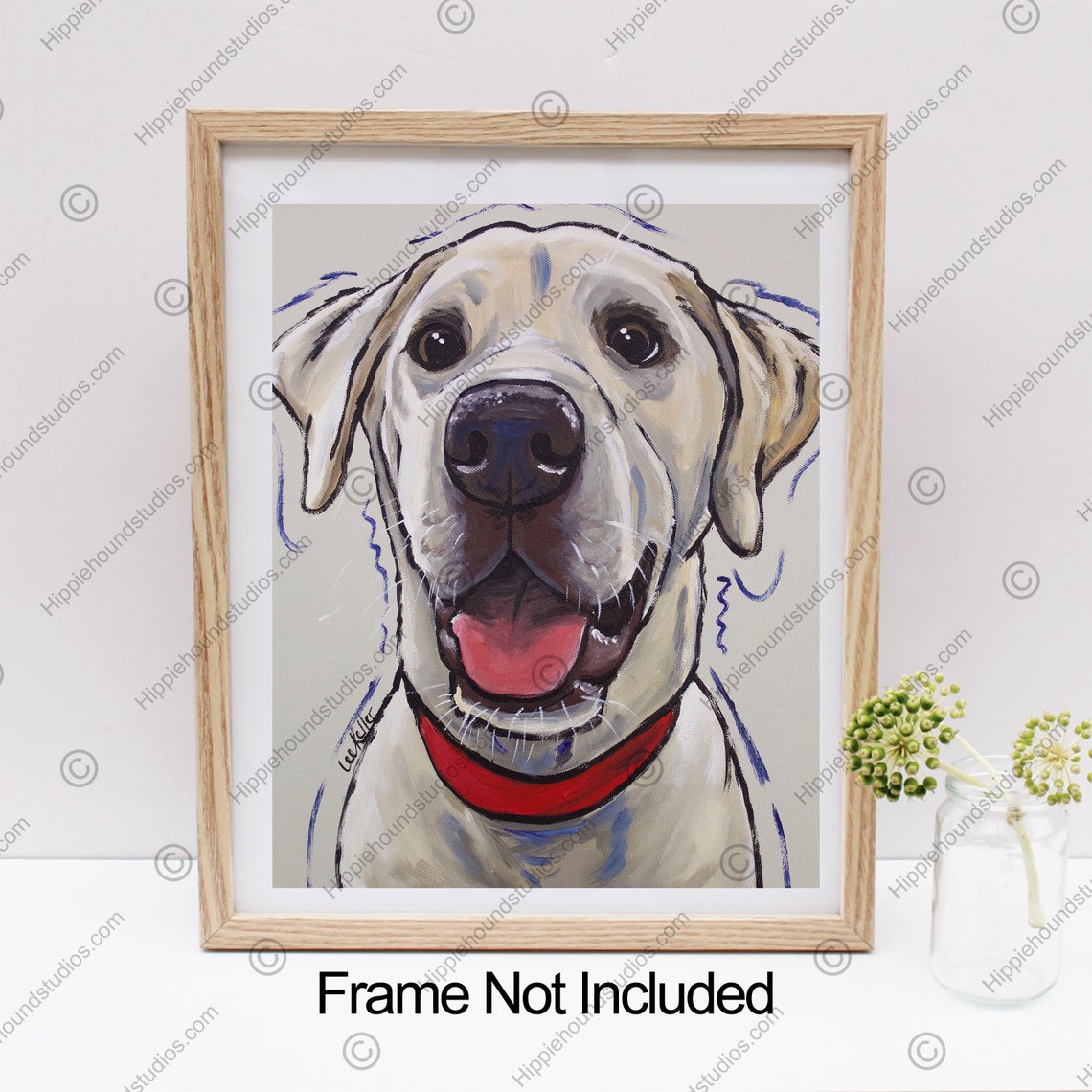 Yellow Lab Art Print Fun Yellow Labrador Art on Canvas or - Etsy