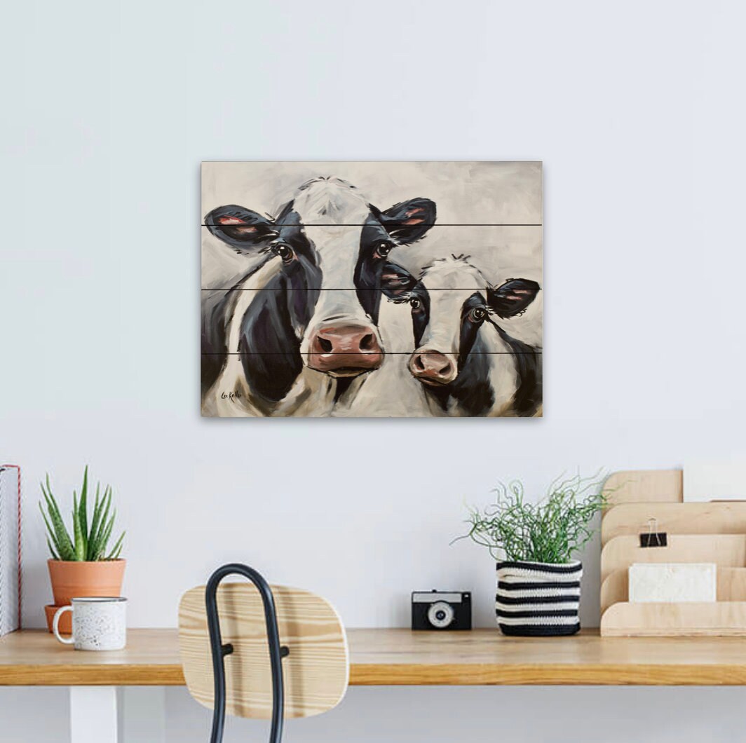 Cow Wood Wall Decor Cow Pallet Art Cow on Wood Art - Etsy