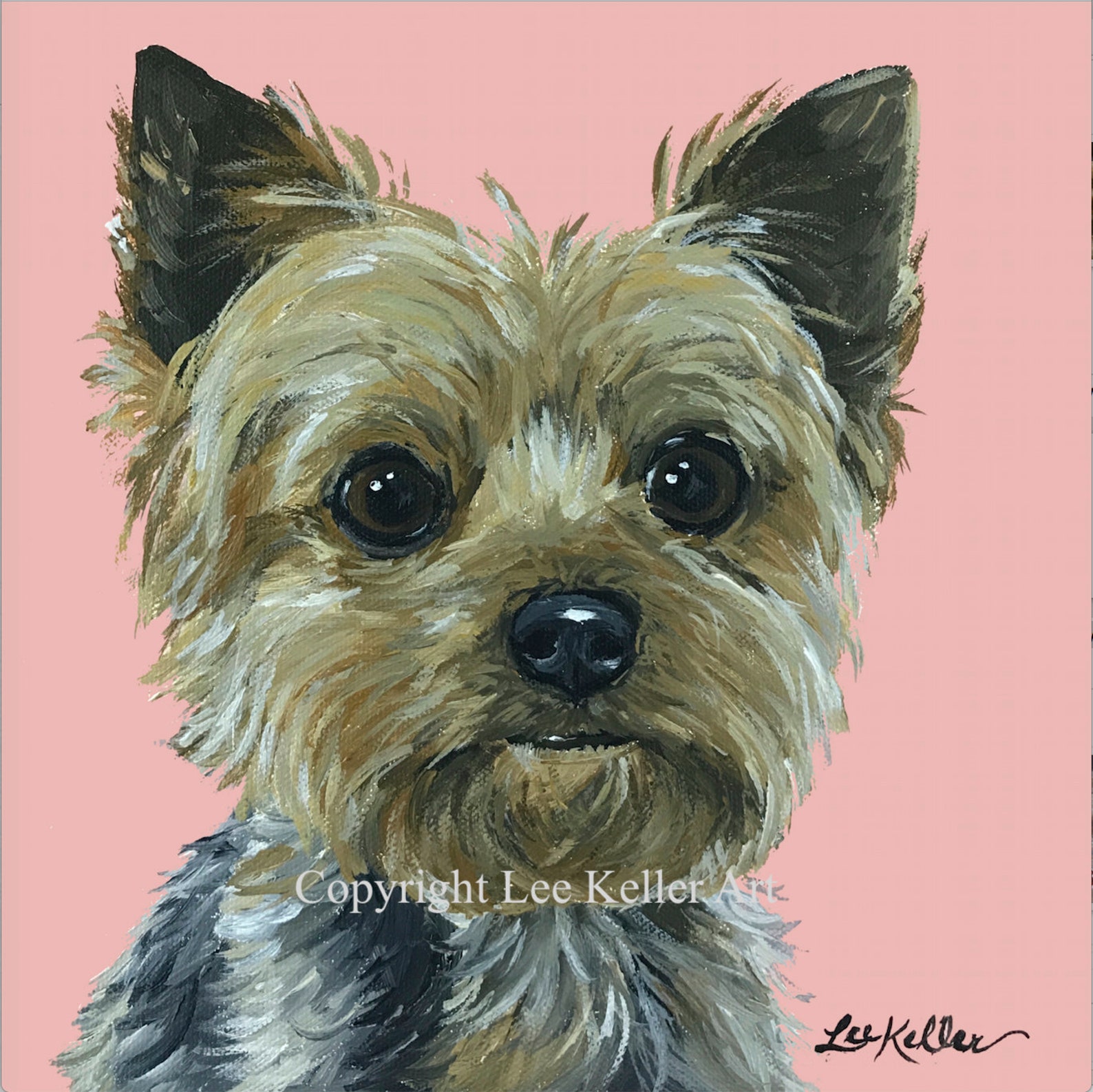 Yorkie Art Print From Original Yorkshire Terrier Painting | Etsy