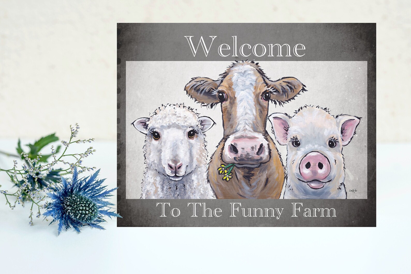 Welcome to the Funny Farm Tin Sign Cow Pig Sheep Metal - Etsy