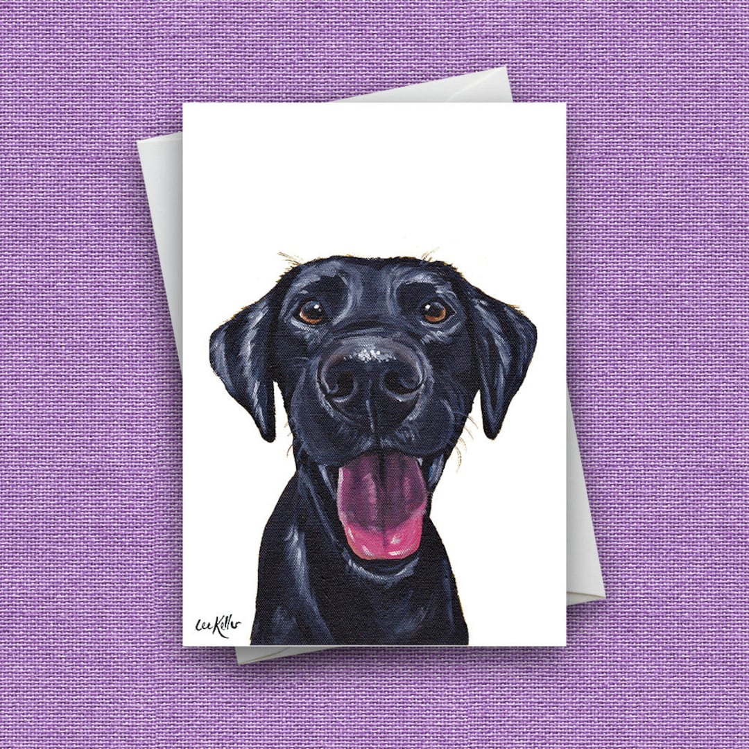 Black Lab Card, 5x7" Dog Greeting Card, Dogs Greeting Cards - Etsy