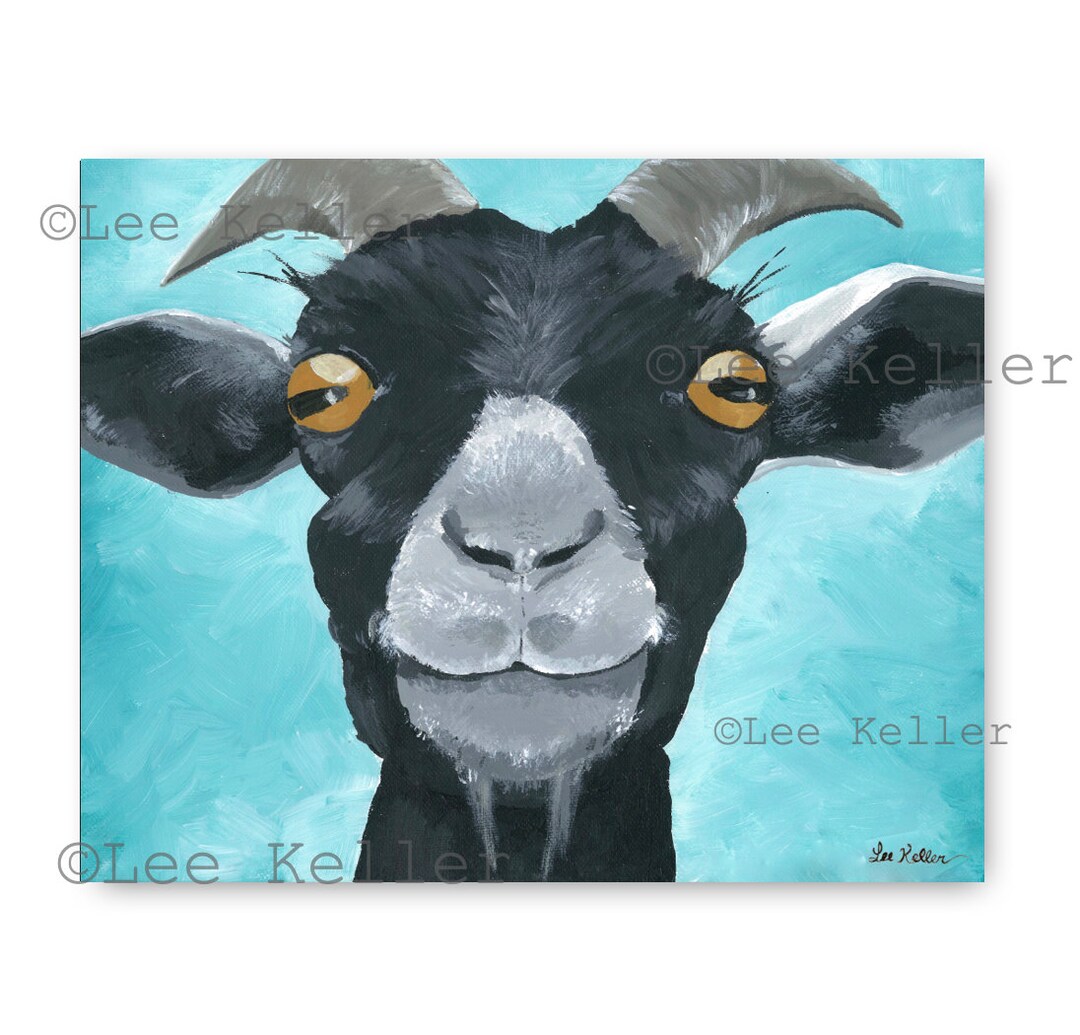 Goat Art, Goat Decor. Goat Print From Original Goat Painting, Canvas ...
