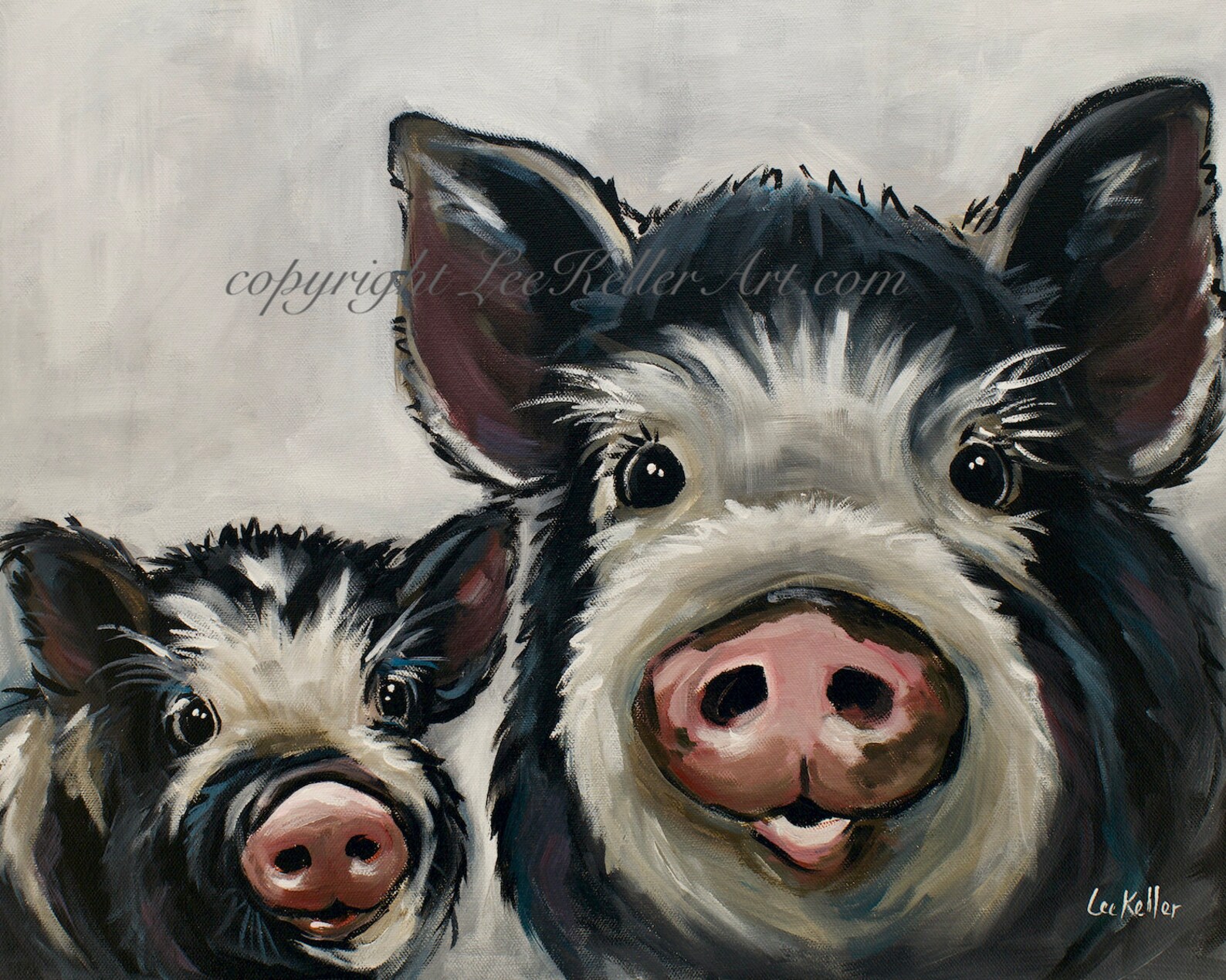 Pig Art Pig Decor. Mom and Baby Pig Print. Pig Canvas Art | Etsy