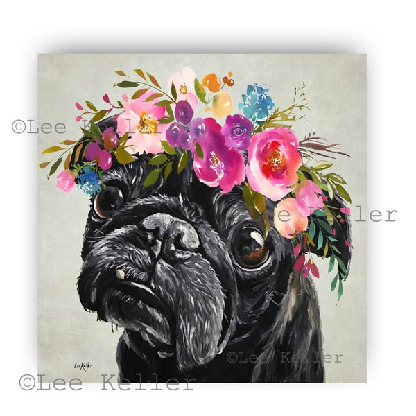 Black Pug Art - Etsy
