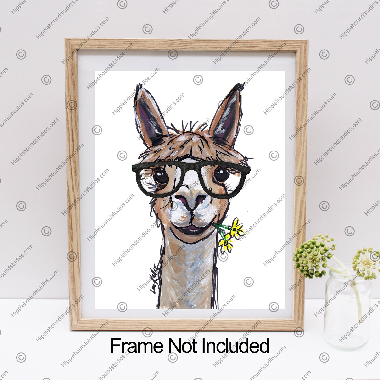 Alpaca With Glasses Art Alpaca Decor. Alpaca Print From - Etsy