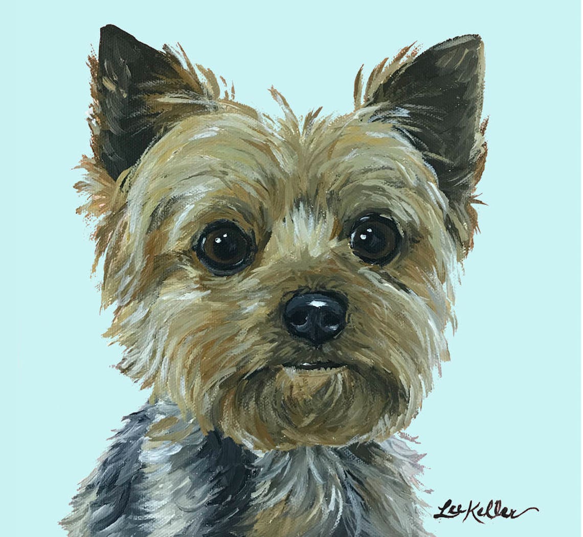 Yorkie Art Print From Original Yorkshire Terrier Painting | Etsy